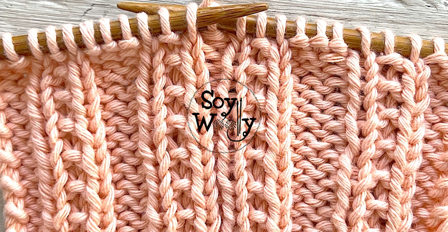 Punto fácil para tejer Bufandas en dos agujas (dos vueltas)